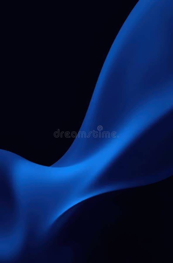 Blue Wave Flowing on Dark Background: Abstract Vertical Design Stock ...