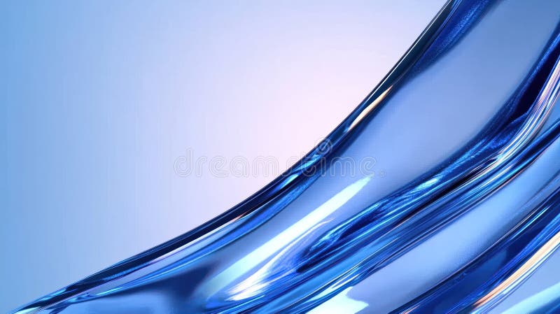 Blue Wave: Futuristic Soft Focus Glass Background Stock Illustration ...