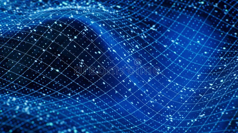 Blue Wave Grid Background, 3d Rendering Stock Footage - Video of mountain, electronic: 339312698