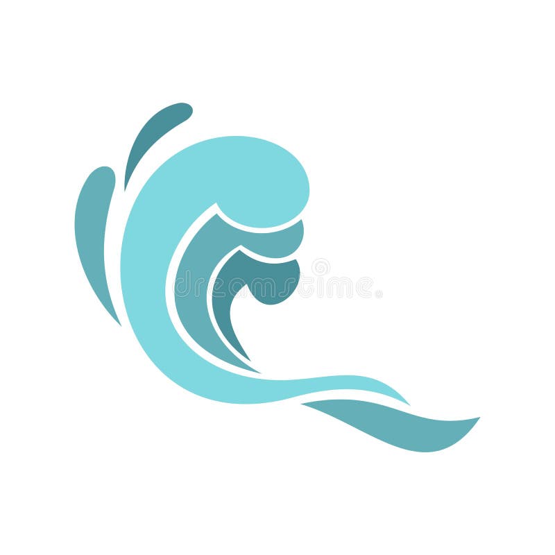 Blue Wave Icon, Cartoon Style Stock Vector - Illustration of flowing ...