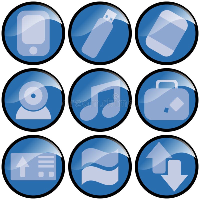 Blue Wave Icons stock illustration. Illustration of circular - 2379145