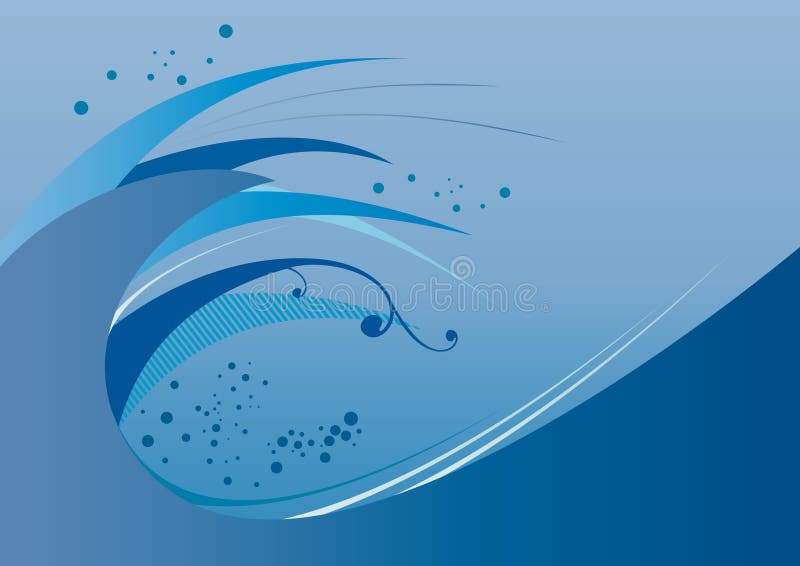 Blue wave illustration stock vector. Illustration of design - 4791837