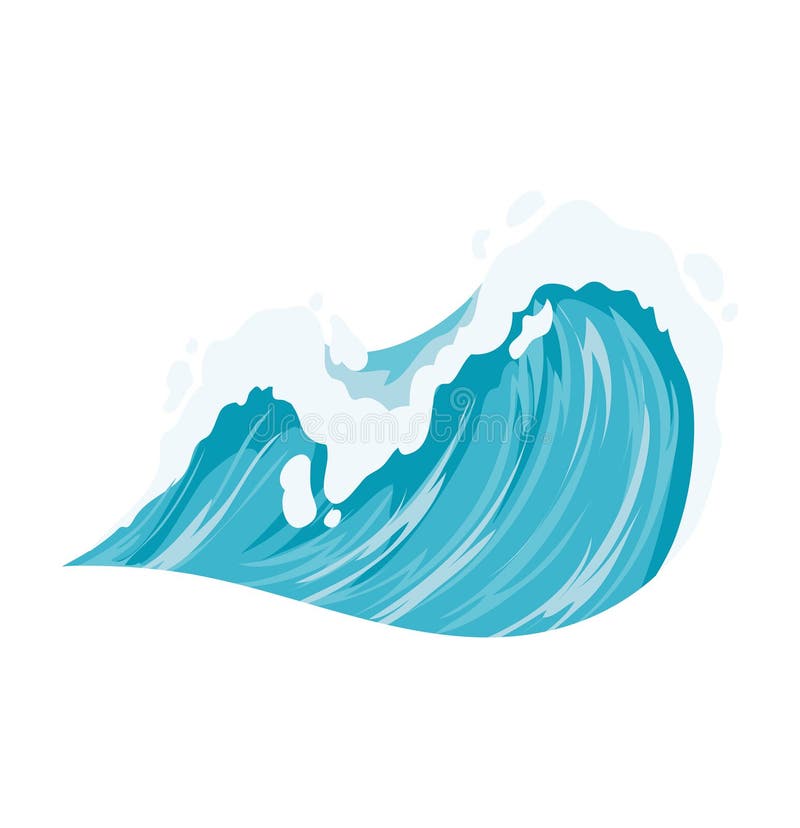 Blue wave illustration stock vector. Illustration of beach - 290089650