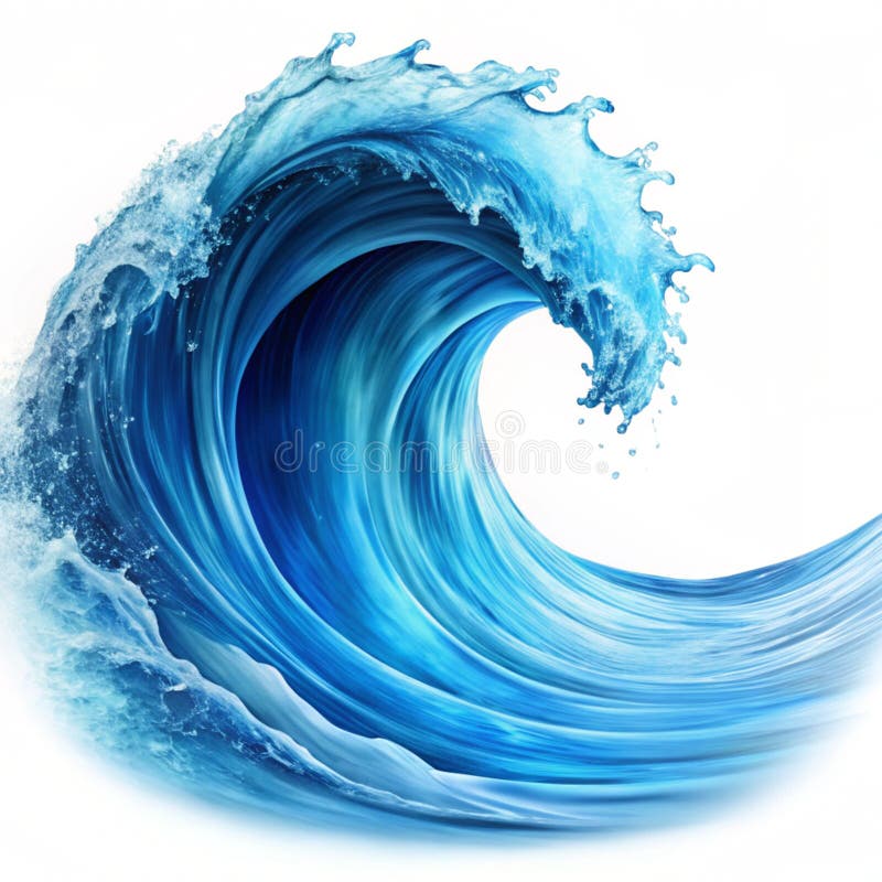 Blue Wave Isolated on White Background Stock Illustration ...