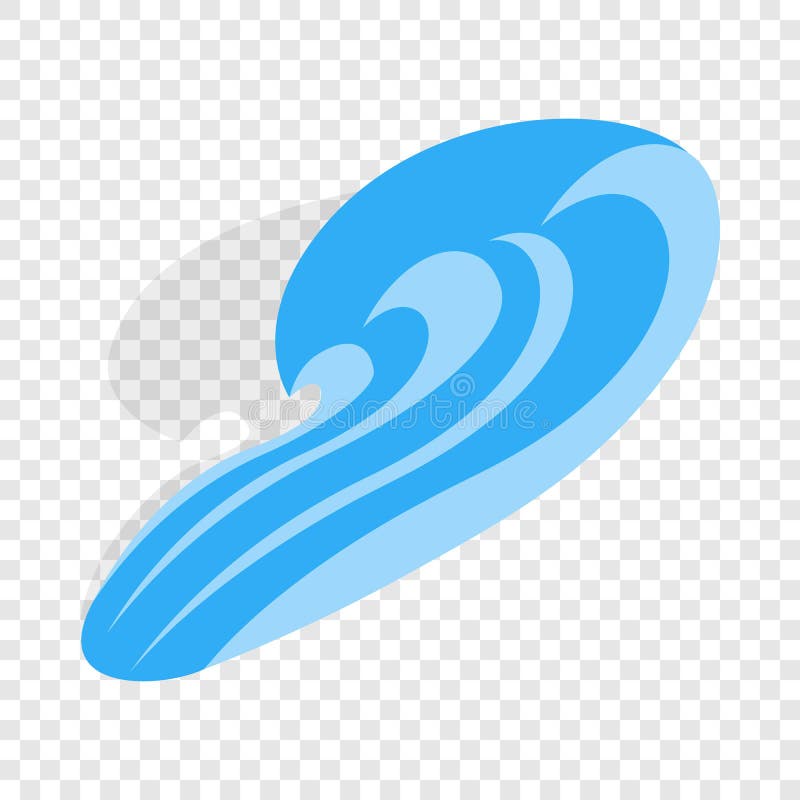 Blue wave isometric icon stock vector. Illustration of nature - 87894889