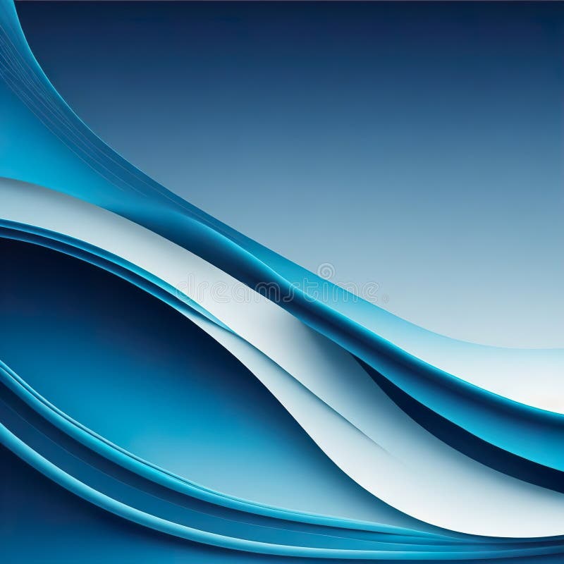 Blue Wave and Light, Gradient Background, Curved Lines Ai Generated ...