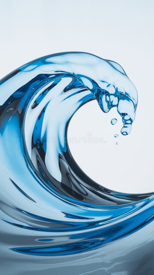 Blue Wave Like Formation Curves Gracefully, Translucent with Light and ...
