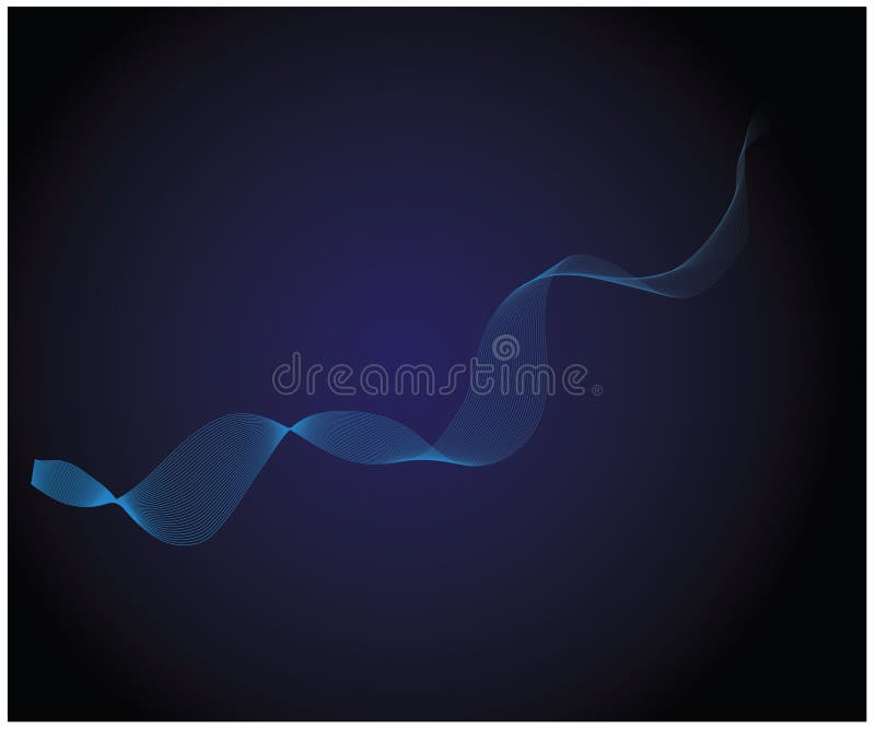 Blue Wave Line Abstract Vector Background. Blue Lines and Curved Wave ...