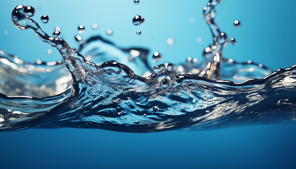 Blue Wave, Liquid Nature, Abstract Drop, Backgrounds of Close Up ...