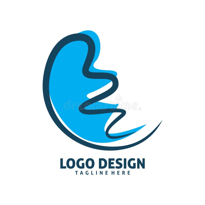 Blue wave logo design stock vector. Illustration of vector - 97512122
