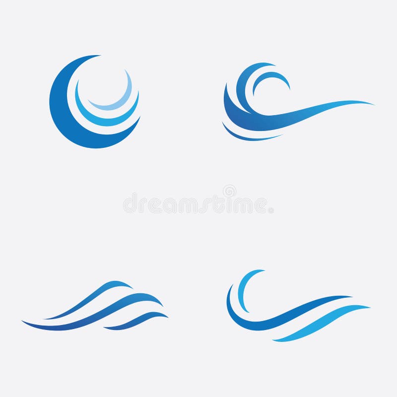 Blue Wave Logo Vector. WAter Wave Illustration Template Design Stock ...