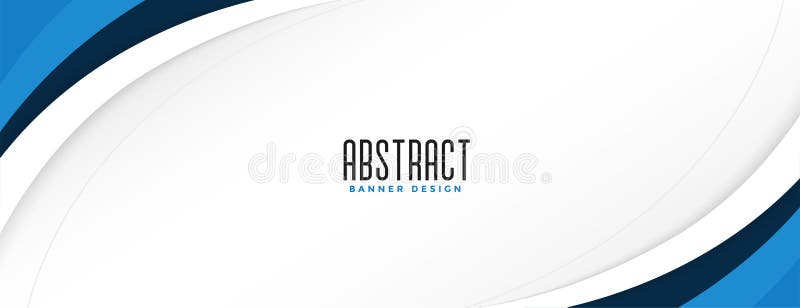Blue Wave Modern Wide Banner Design Template Stock Vector ...