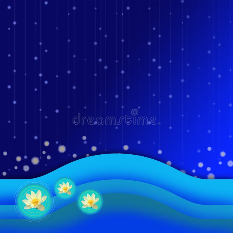 Blue Wave Night Pattern Background Stock Illustration - Illustration of ...