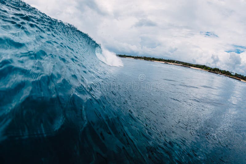 Blue Wave in Ocean. Breaking Wave in Oahu Stock Image - Image of liquid ...