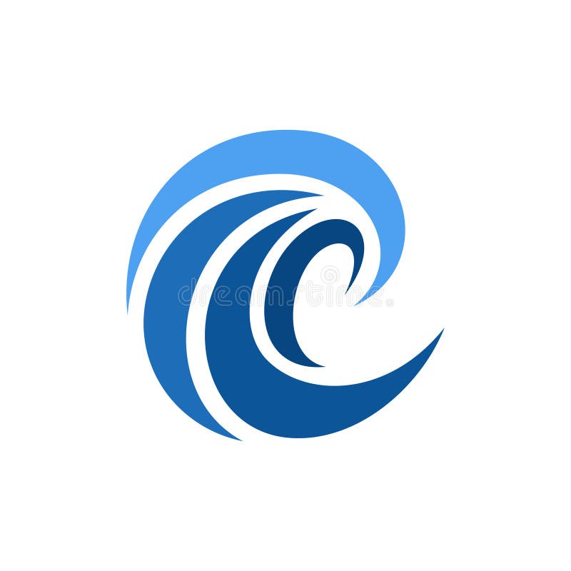 River Wave Ripple Logo Blue Wave Logo Stock Vector - Illustration of ...