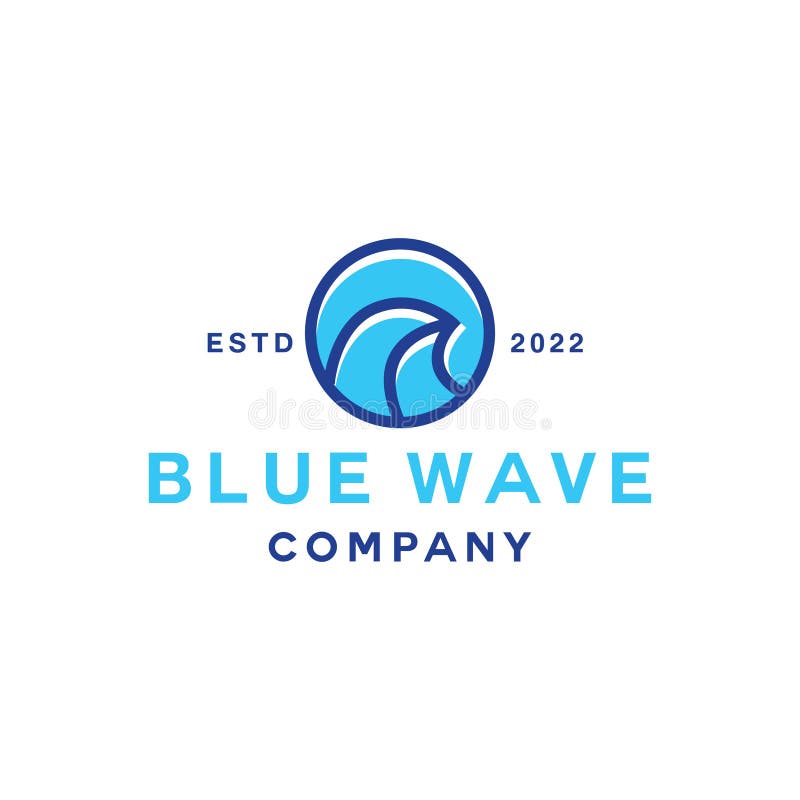 Blue Wave Ocean Logo Vector Design Graphic Emblem Stock Vector ...