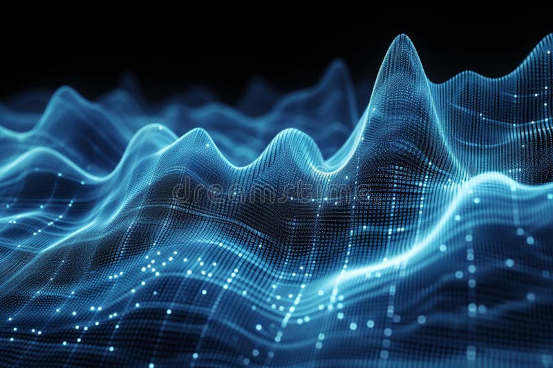 Blue Wave Pattern Pulsates, Symbolizing the Rhythmic Heartbeat of Life ...