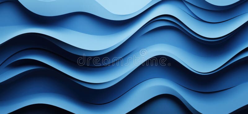 Blue Wave Patterns, Smooth Curves, Layered Design, Abstract Background ...