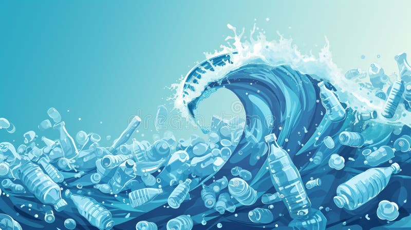 Blue Wave Made of Plastic Bottles Illustrates Pollution in the Ocean ...