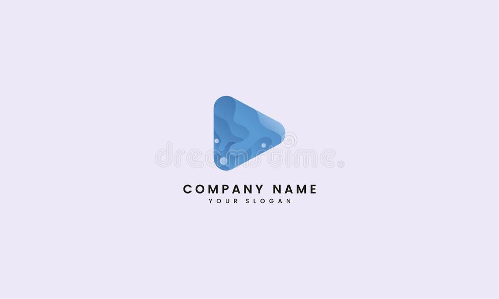 Blue Wave Play Logo Wave and Play Button Combination Logo Music Stock ...