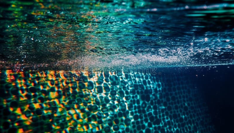 Blue Wave Ripples on Transparent Water Surface Generated by AI Stock ...