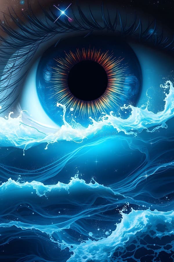 Blue wave sea ocean eye stock photo. Image of beautiful - 356379290