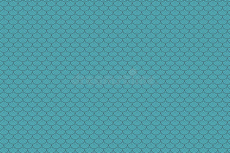 Blue Wave Seamless Pattern Background. Curve Geometric Shape. Japan ...