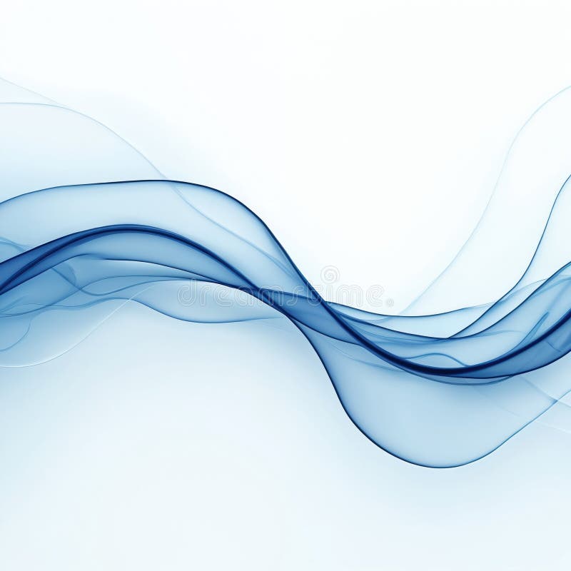 Blue Wave Shape on White Background. Abstract Design Element ...