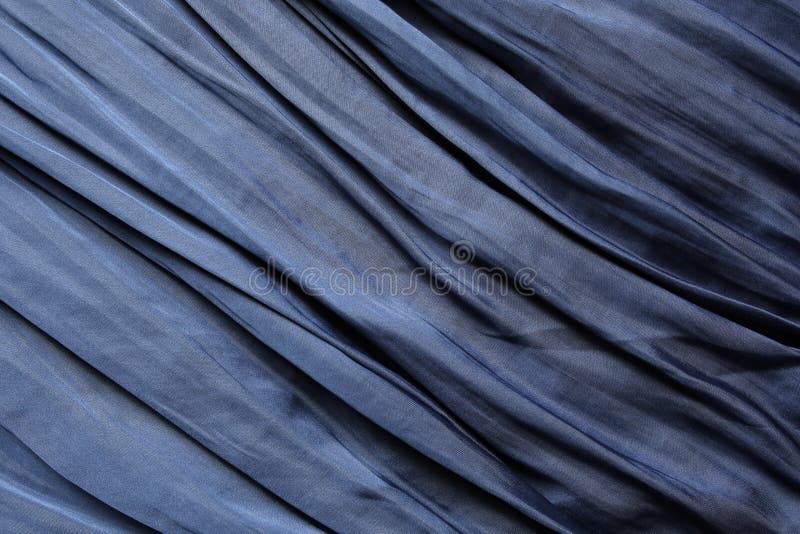 Blue Wave Satin Background. Smooth Shiny Silk Fabric Texture, Deep Blue ...