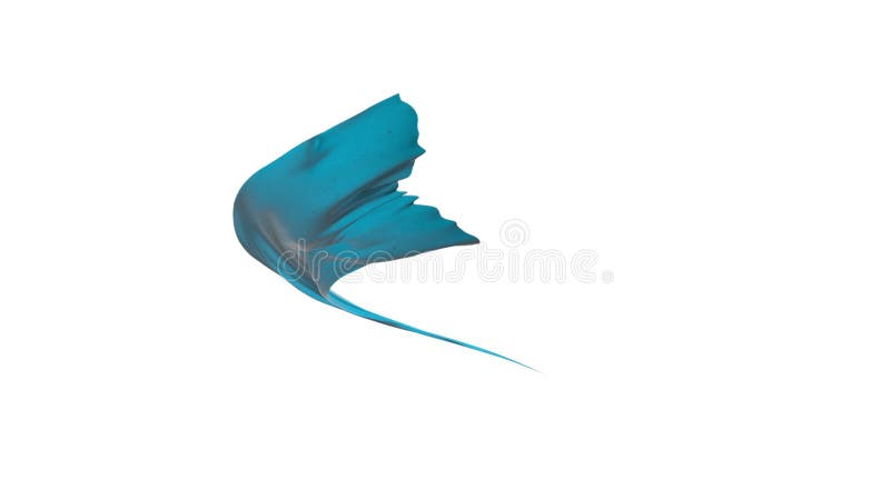 Blue Wave Silk Cloth Flying in the Air, Against White Stock Footage ...