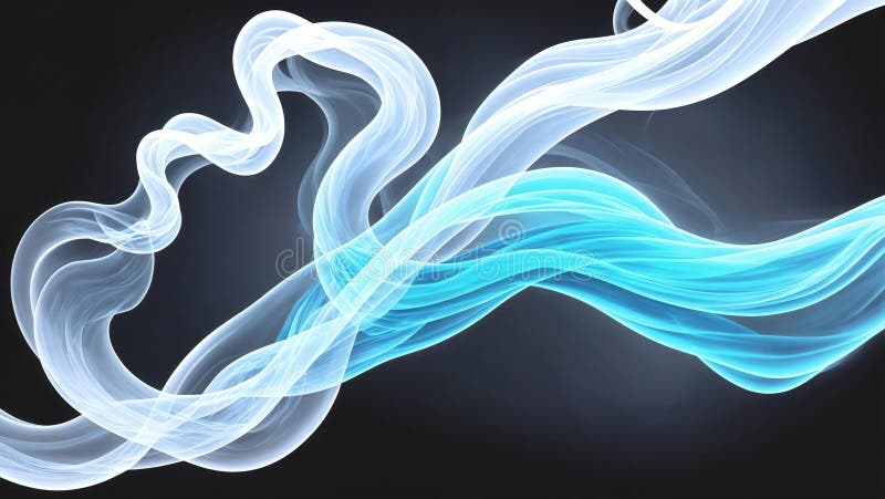 A Blue Wave of Smoke on a Black Background. Stock Illustration ...