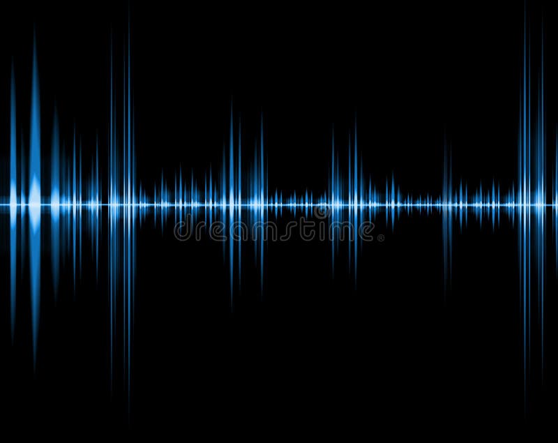 Blue wave of sound stock illustration. Illustration of graph - 14331880