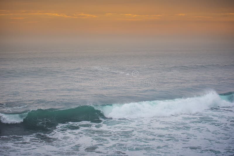 Blue Wave at Sunset Bali Beach ,Indonesia. Stock Image - Image of rough ...