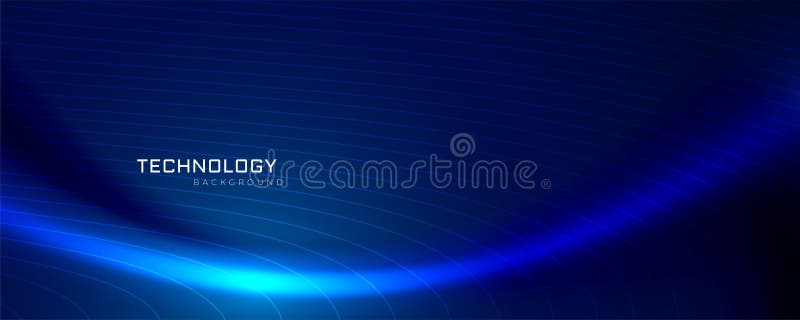 Blue Wave Technology Banner Design Stock Vector - Illustration of ...