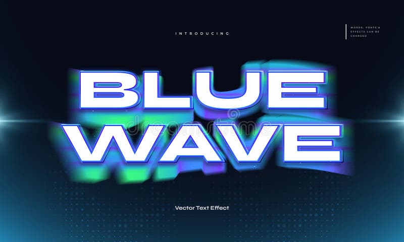 Blue Wave Text Effect stock vector. Illustration of blue - 274079984