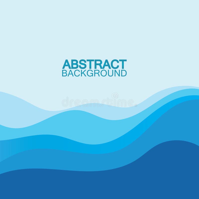 Blue Wave Vector Abstract Background Flat Design Stock Illustration ...