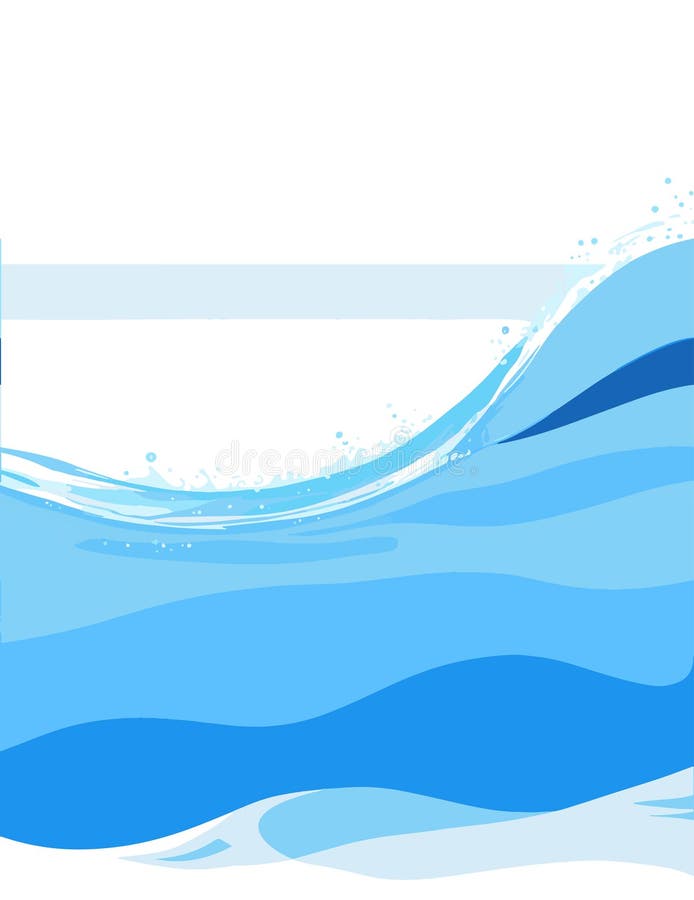 Blue Wave Water Background Design Vector Stock Illustration ...