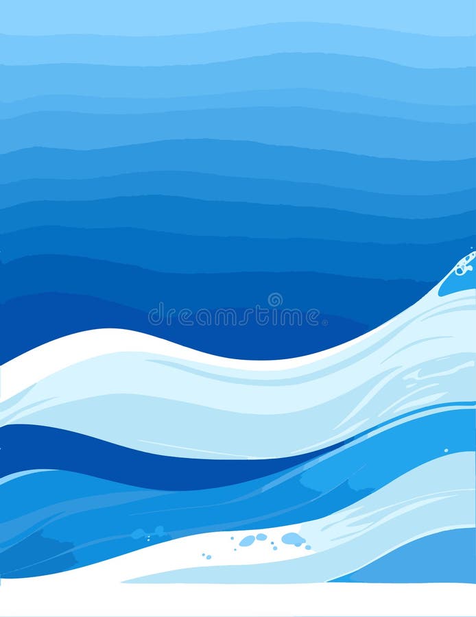 Blue Wave Water Background Design Vector Stock Illustration ...