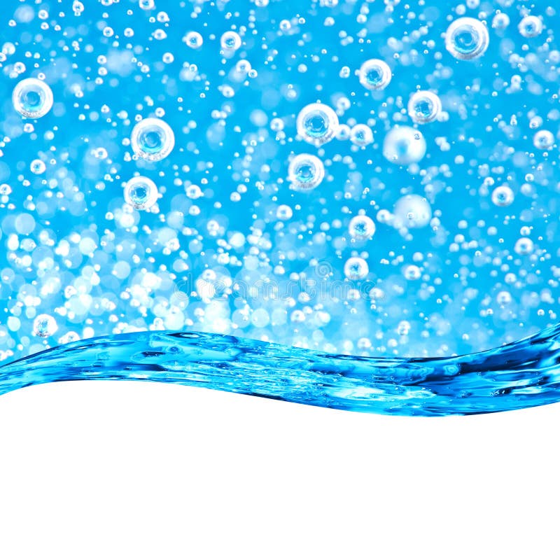 Blue Wave Water, Close-up Air Bubbles Stock Photo - Image of beverage ...