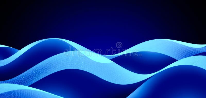 Blue Wave with a White Line in the Middle Stock Image - Image of ...