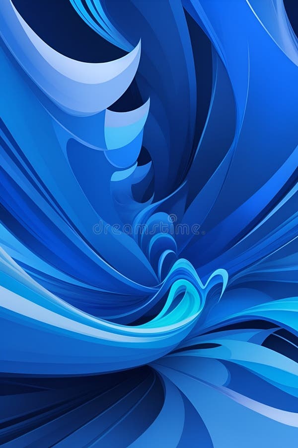 Blue Waves Abstract Background, Vertical Composition Stock Illustration ...