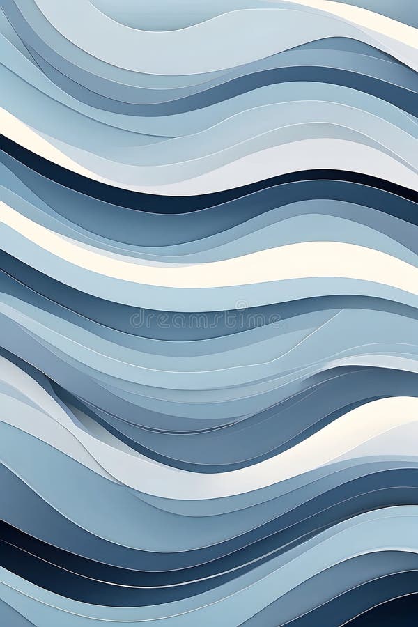 Blue Waves Abstract Wallpaper Stock Illustration - Illustration of ...