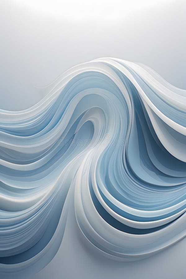 Blue Waves Abstract Wallpaper Stock Illustration - Illustration of wavy ...