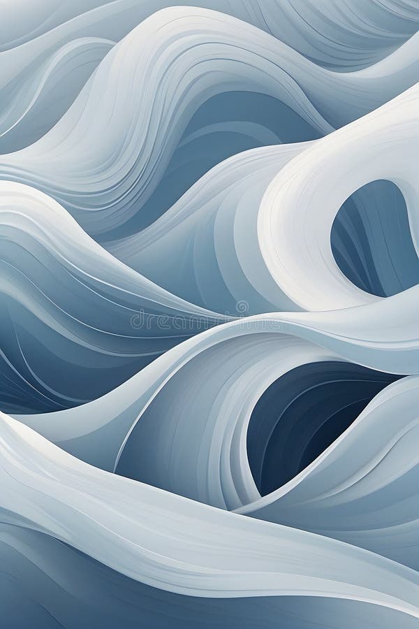 Blue Waves Abstract Wallpaper Stock Illustration - Illustration of ...