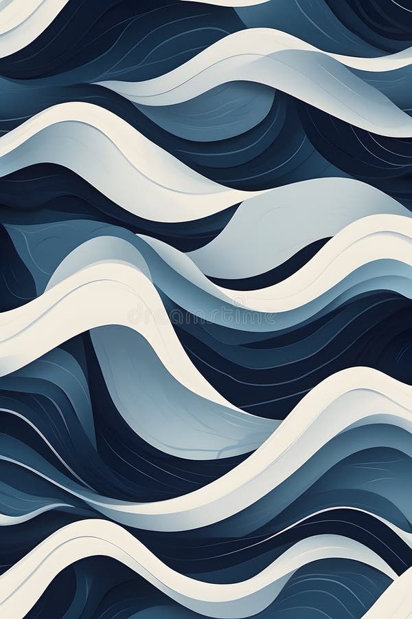 Blue Waves Abstract Wallpaper Stock Illustration - Illustration of ...