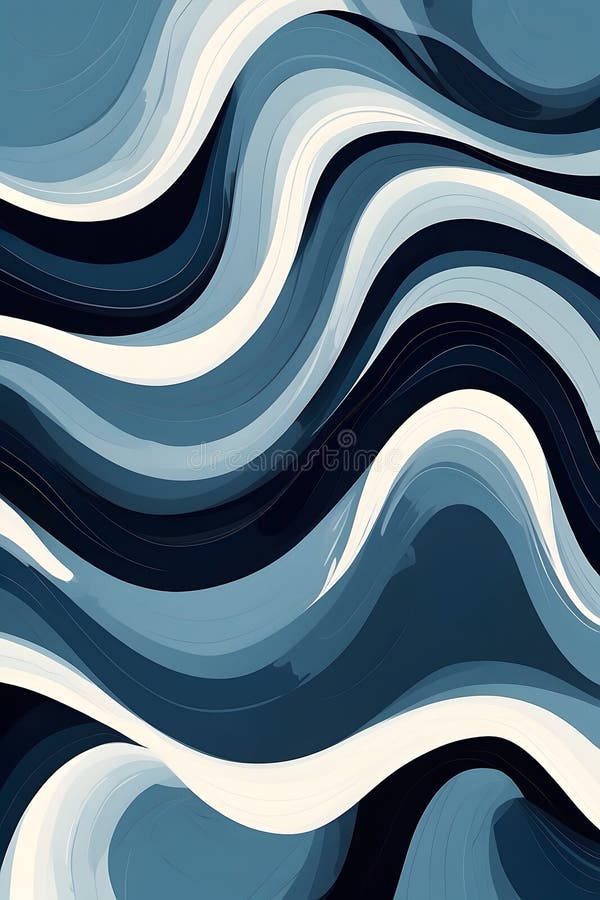 Blue Waves Abstract Wallpaper Stock Illustration - Illustration of wall ...