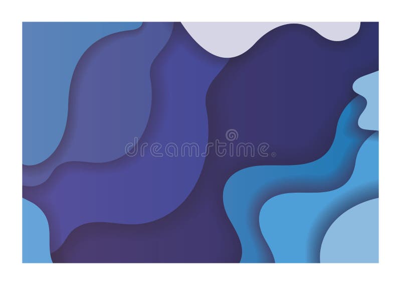 Blue Waves Background Inside Frame Vector Design Stock Vector ...