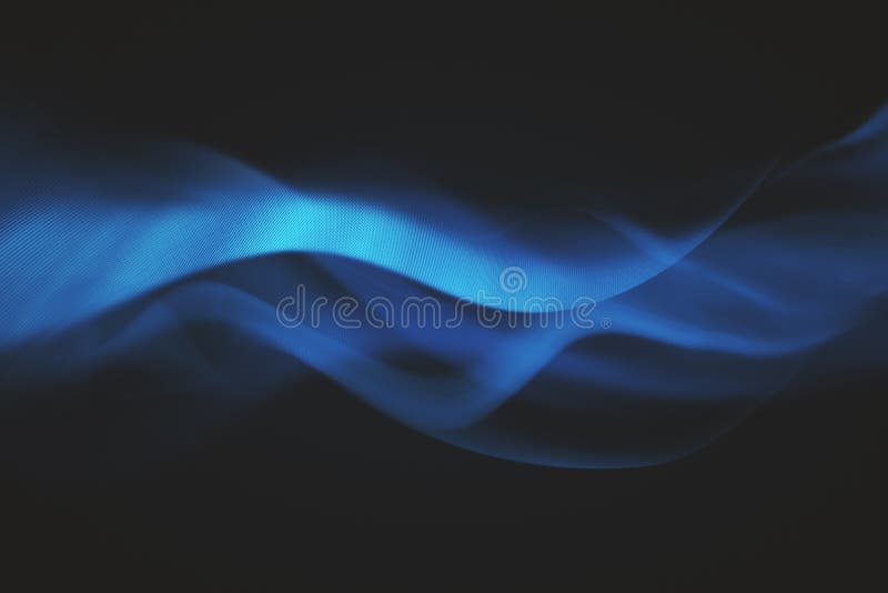 Blue Waves on Black Background Stock Illustration - Illustration of ...