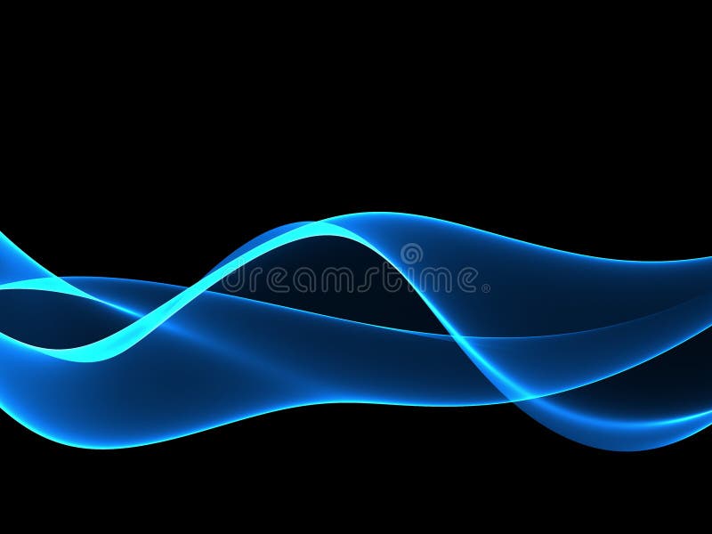 Blue Waves on Black, Border Design Element Stock Illustration ...