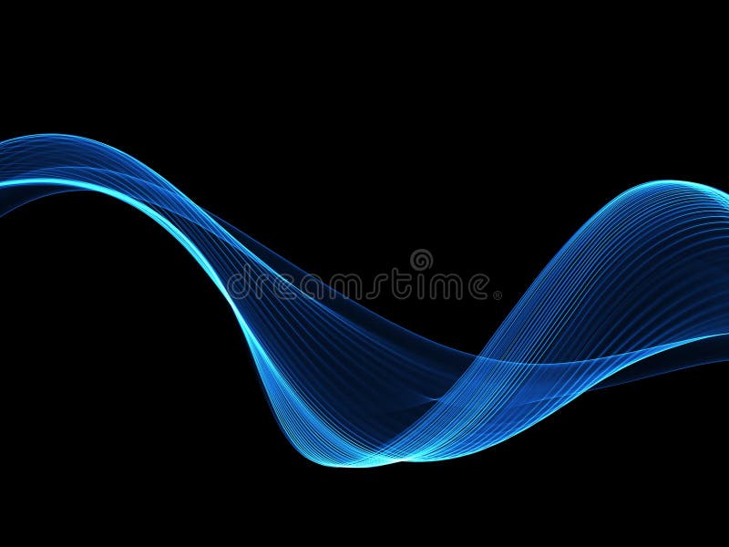 Blue Waves on Black, Border Design Element Stock Illustration ...